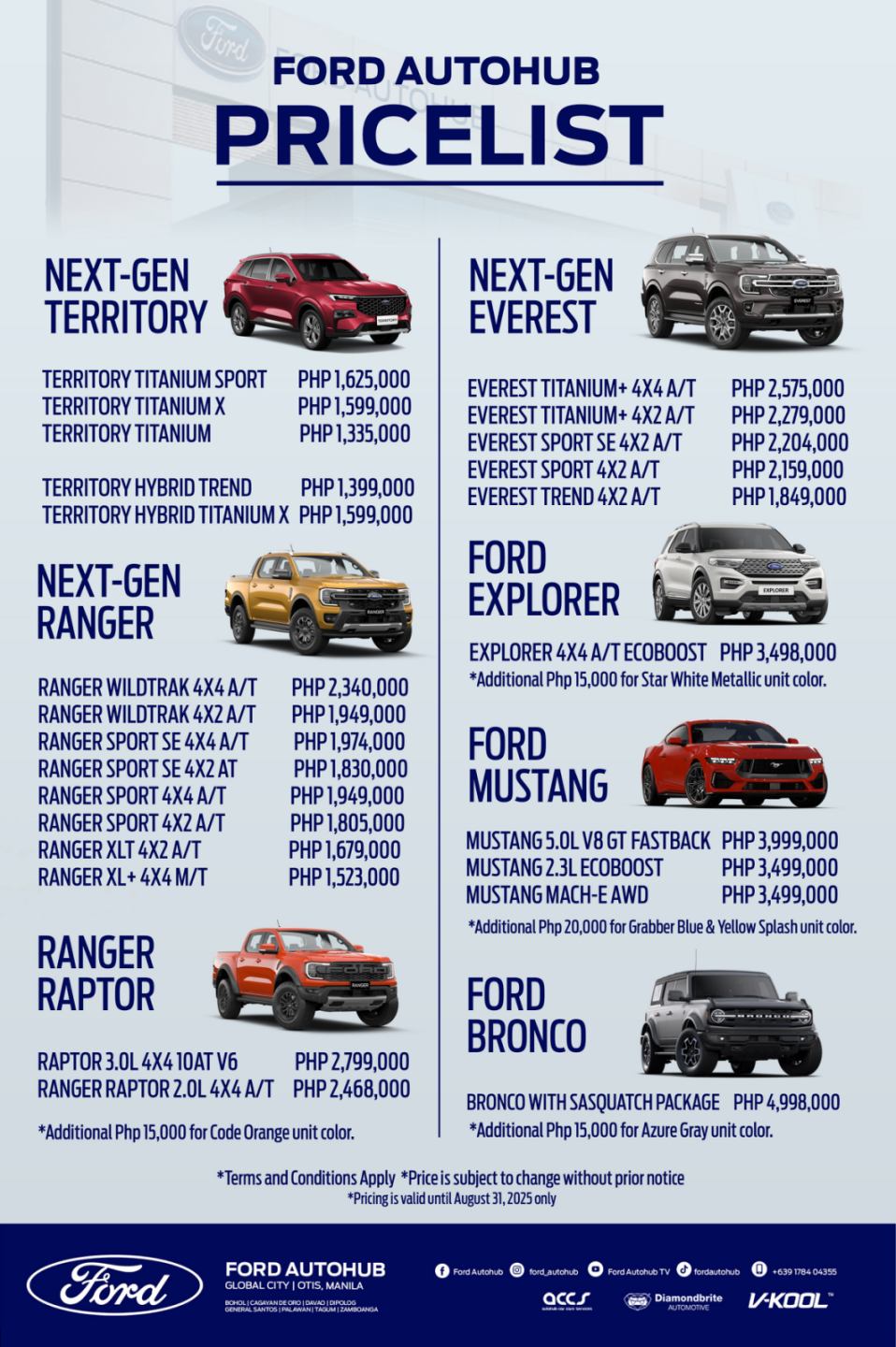 PRICE LIST – Ford BGC by BRIGGS LAURO