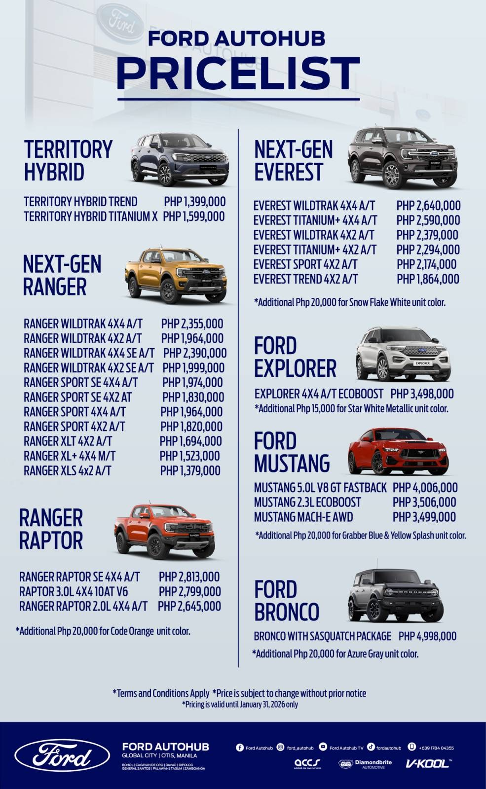 PRICE LIST – Ford BGC by BRIGGS LAURO